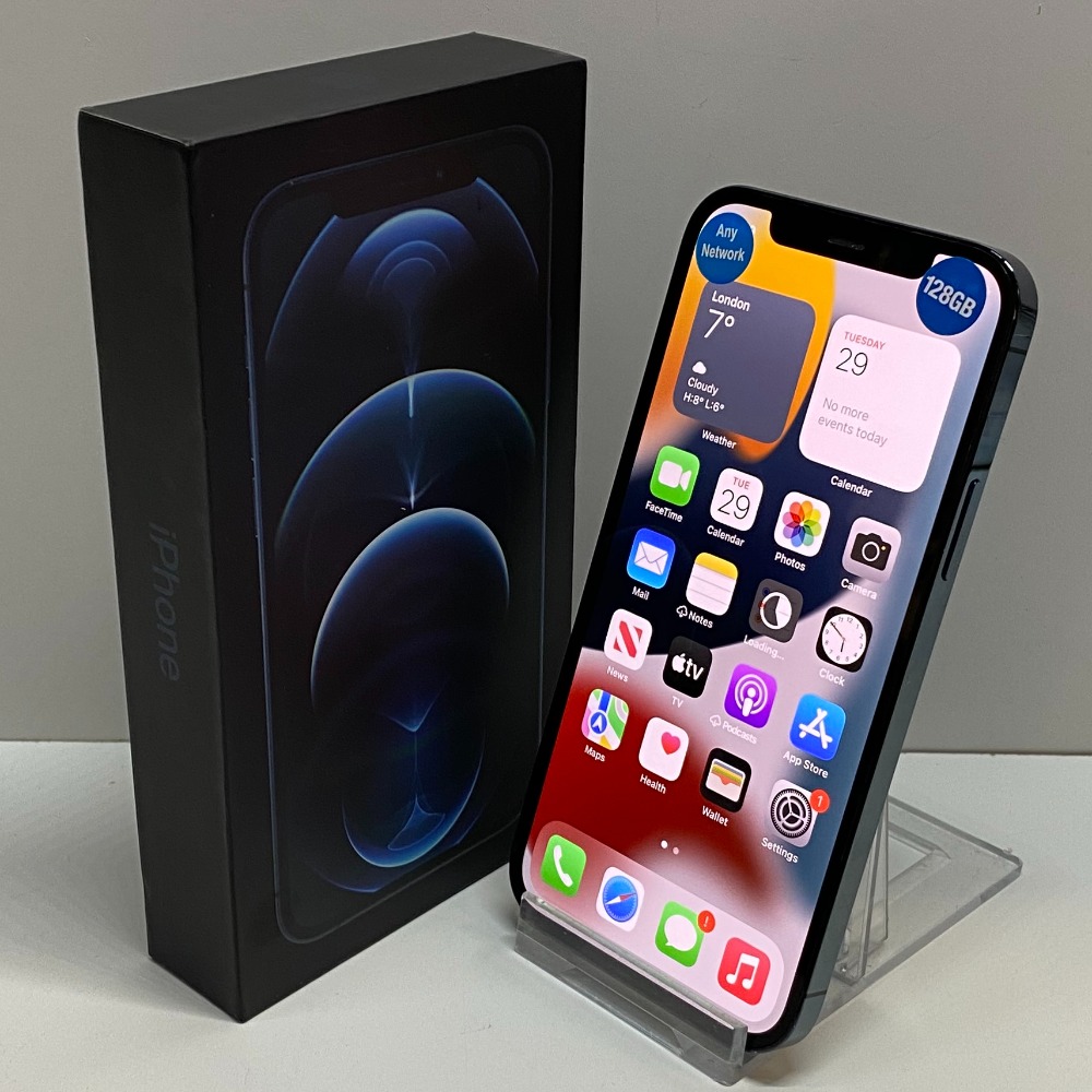 Pre-owned Apple iPhone 12 Pro Unlocked Model A2407 128GB Pacific Blue ...